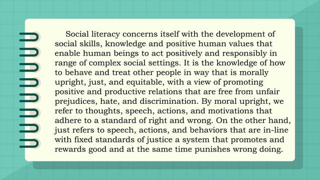 Social Literacy Power point Presentation | PPTX