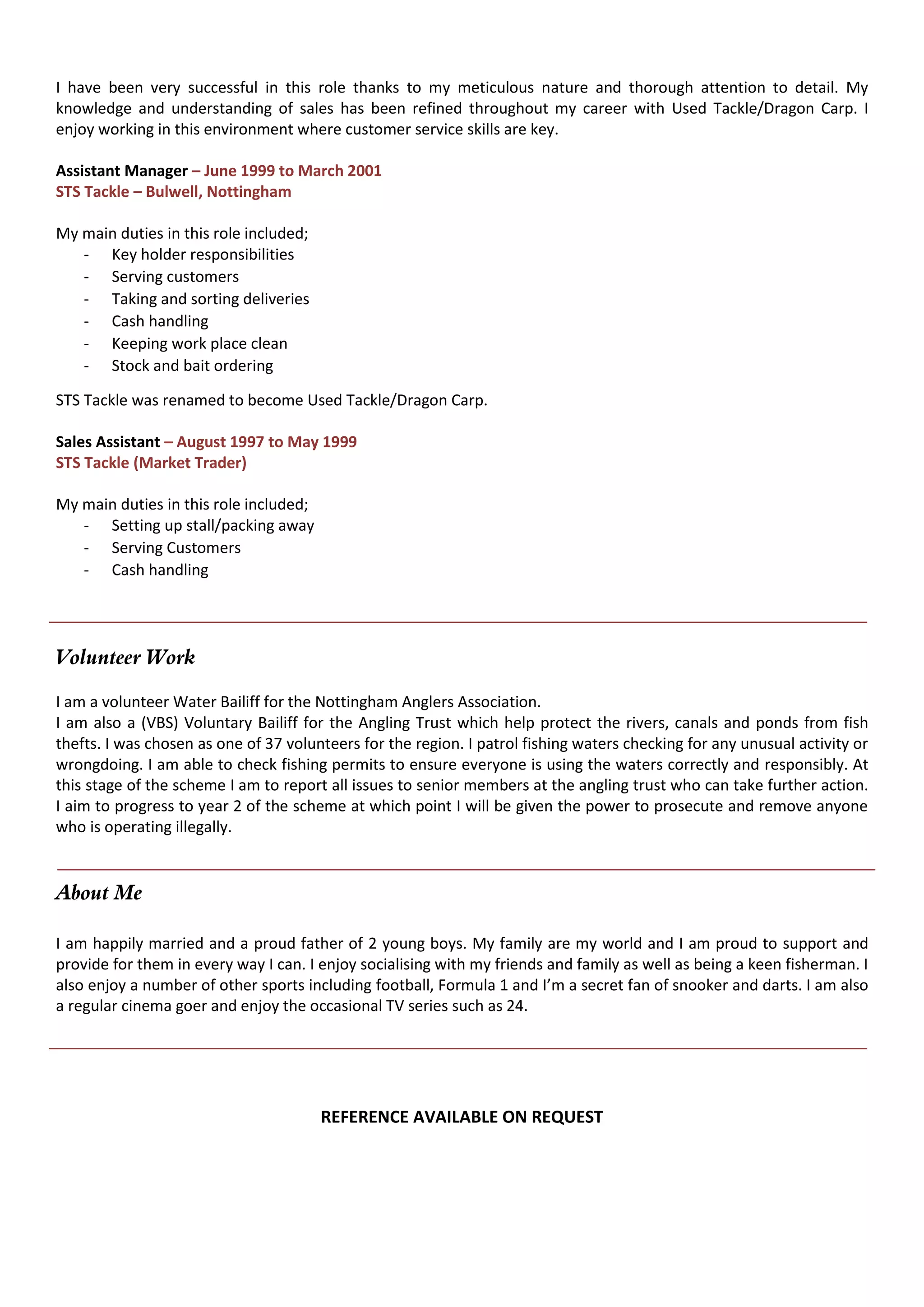 Matthew Hewitt CV | PDF | Fishing Sports | Sports