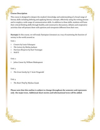 Sophomore Honors English | PDF