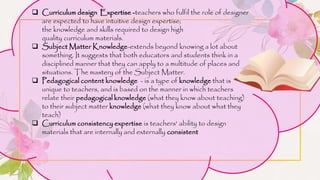 Ed 54 crafting the curriculum teacher as a designer | PPTX