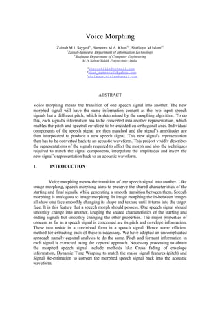 Voice Morphing | PDF