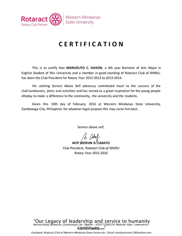 Rotaract WMSU-MANUEL | DOCX