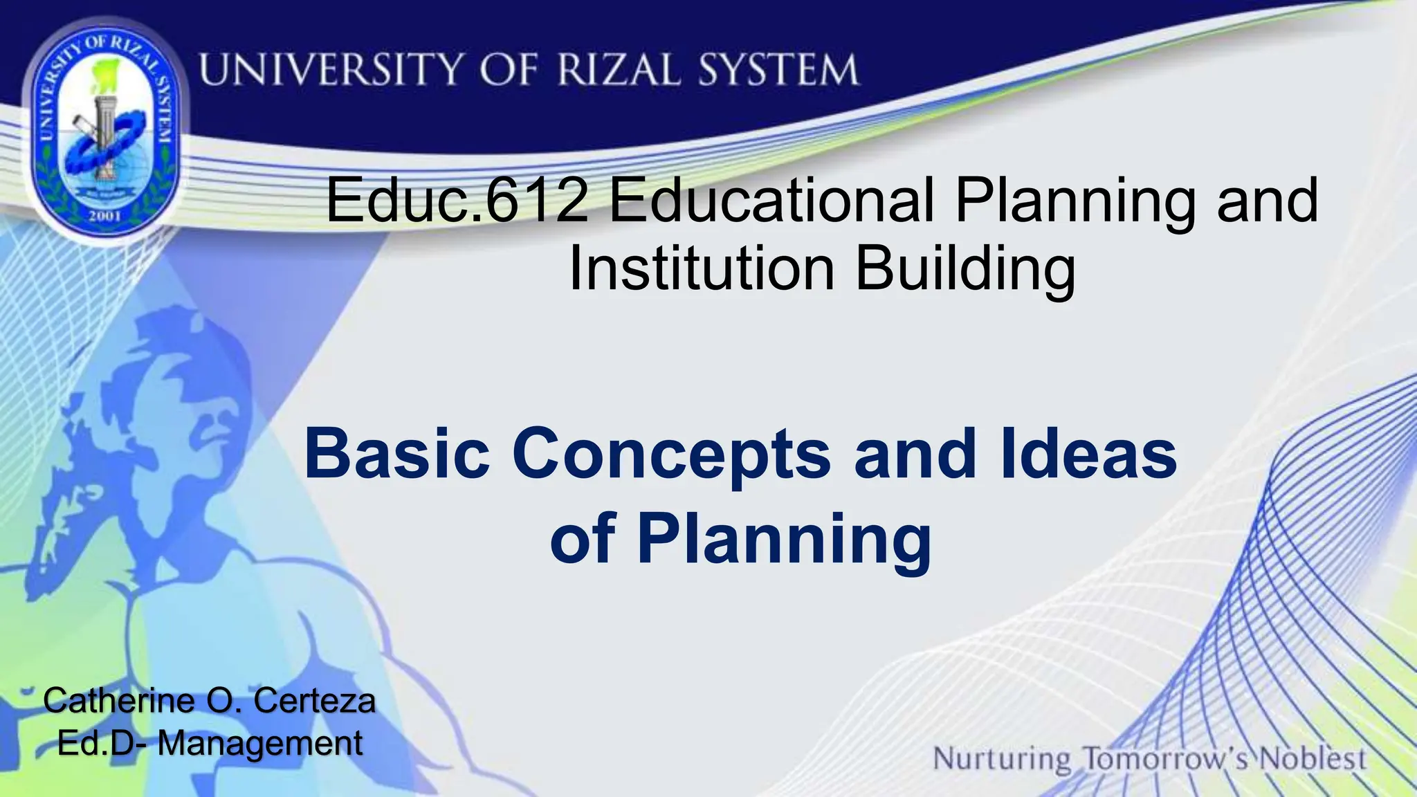 ED612_Basic Ideas and Concepts Planning EdD | PPTX