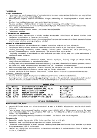 CV_RaviGupta-Int | DOC | Operating Systems | Computer Software and Applications