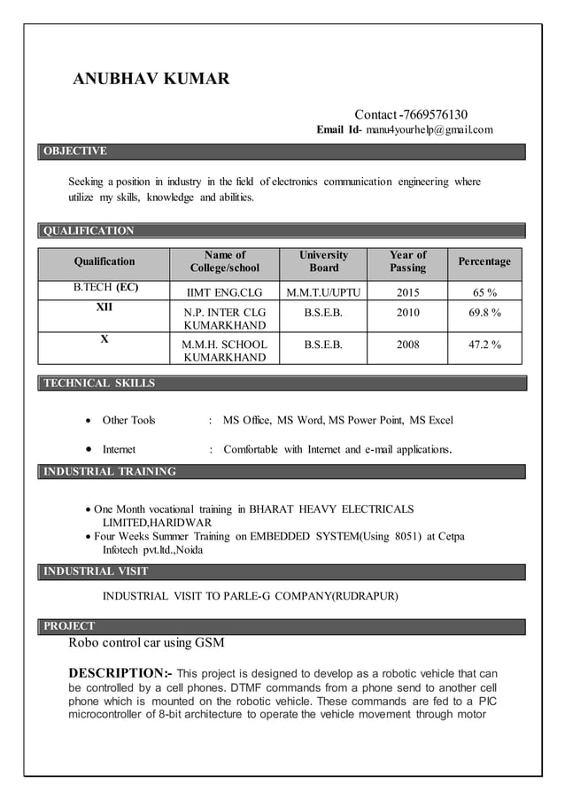 ANSHUL(RESUME) | PDF