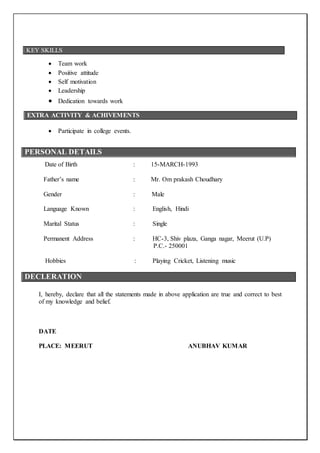 ANSHUL(RESUME) | DOCX