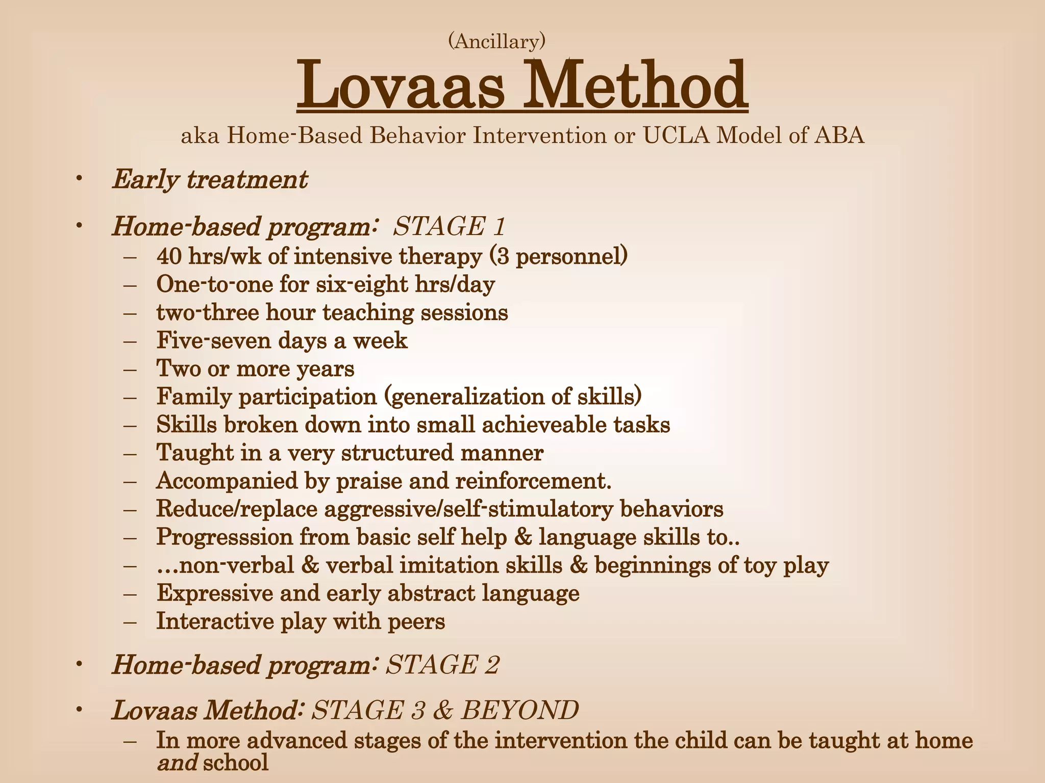O. Ivar Lovaas Model of ABA: What is it? | PPT