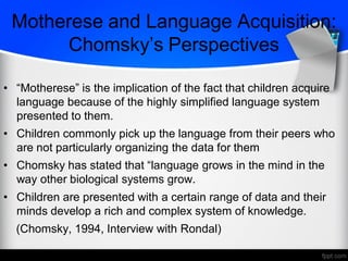 Ed661 cognitive psychology and chomskyan linguistics | PPT