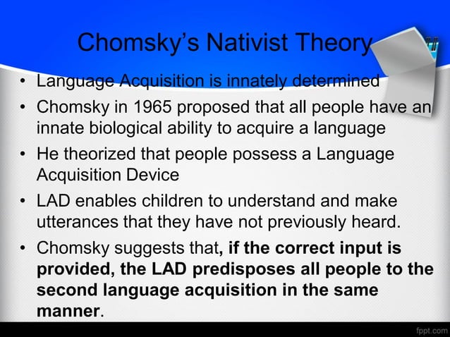 Ed661 cognitive psychology and chomskyan linguistics | PPT