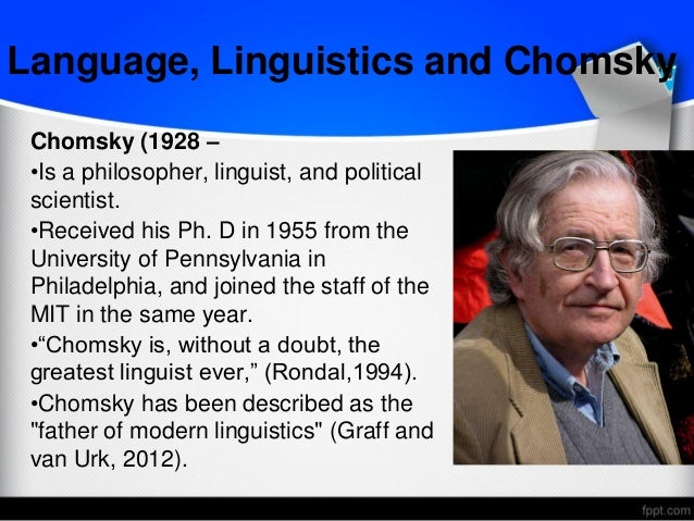 Ed661 cognitive psychology and chomskyan linguistics