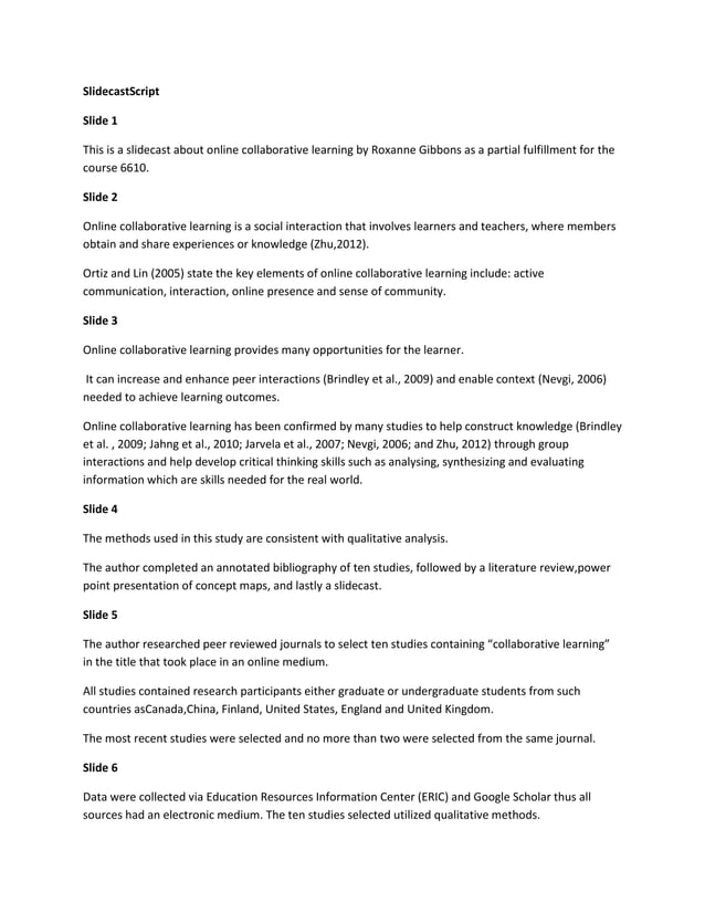 Online Collaborative Learning Script | PDF