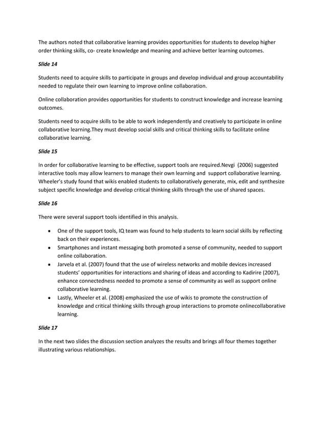 Online Collaborative Learning Script | PDF