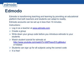 Ed6620 edmodo presentation | PPT
