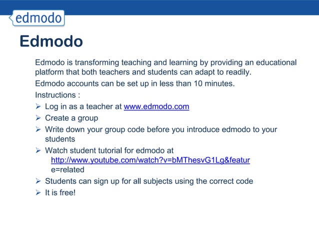 Ed6620 edmodo presentation | PPT