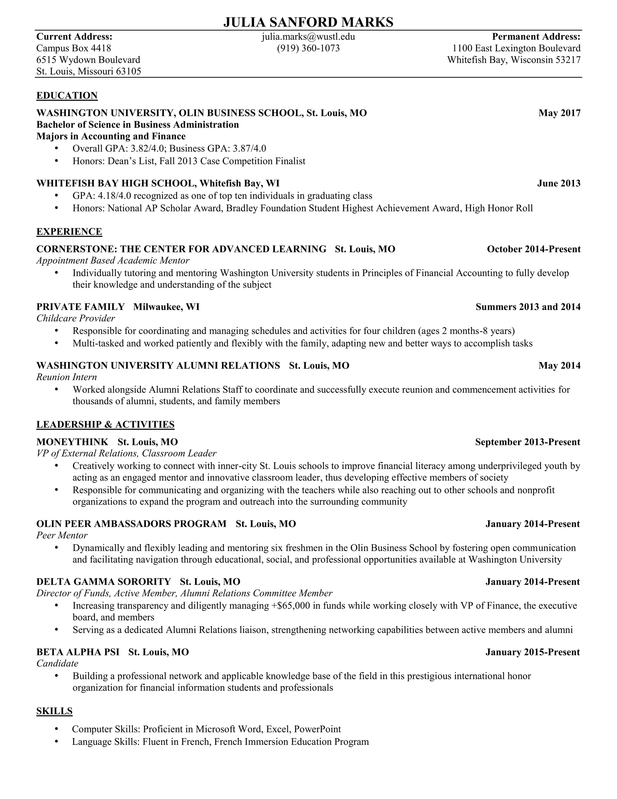JuliaMarks_Resume | PDF
