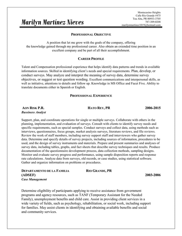 Resume Marilyn Martinez Nieves | PDF