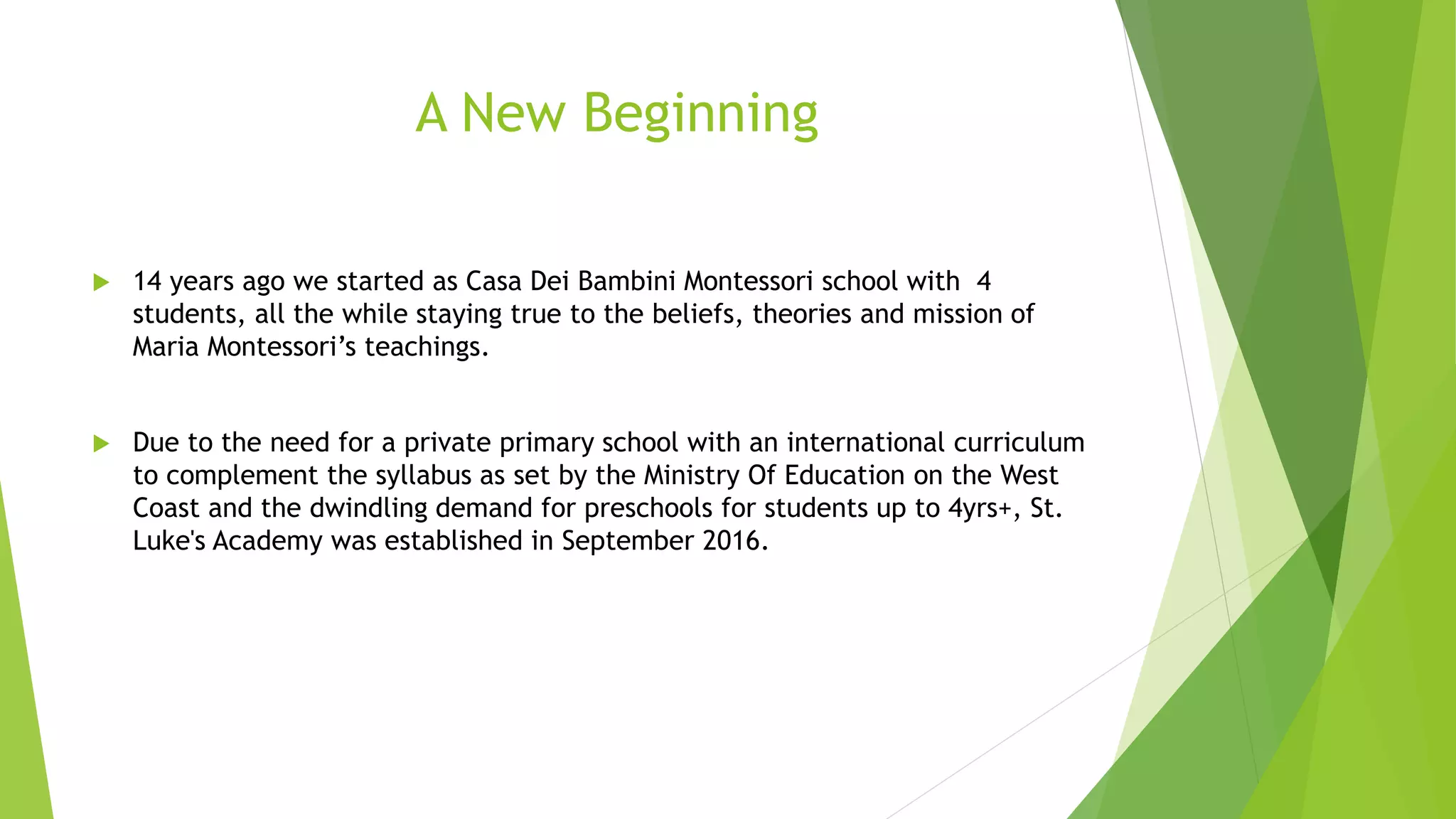 St Luke’s Academy power point presentation May 2016 | PPT