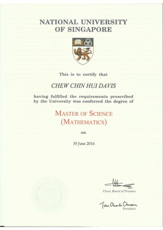 MSc Cert NUS | PDF