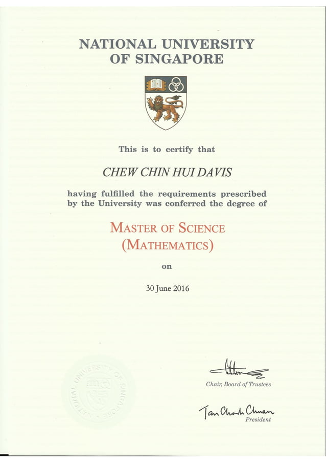 MSc Cert NUS | PDF