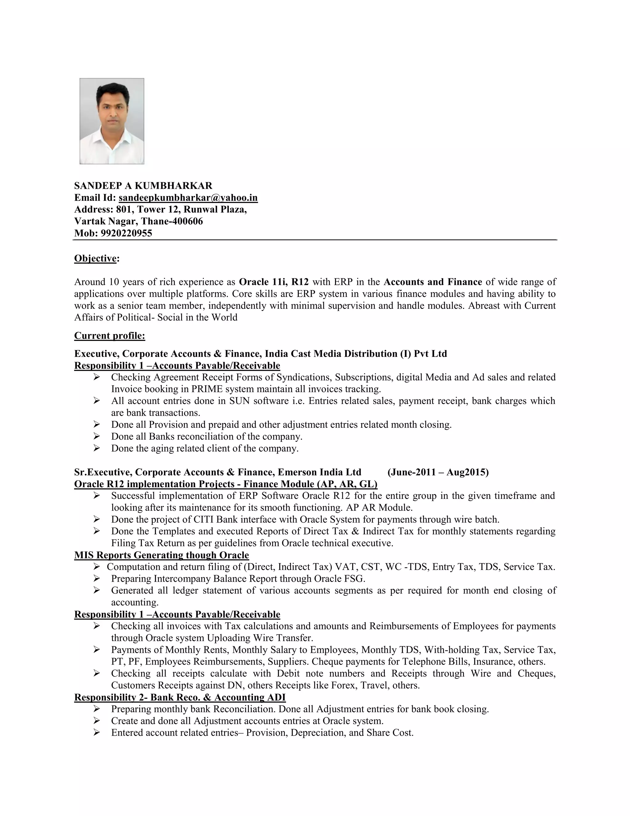 Sandeep Kumbharkar-C.V. | PDF