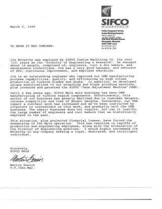 Sifco Recommendation letters | DOCX