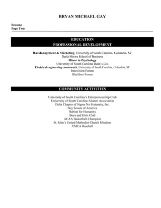 Bryan Gay's Resume | PDF