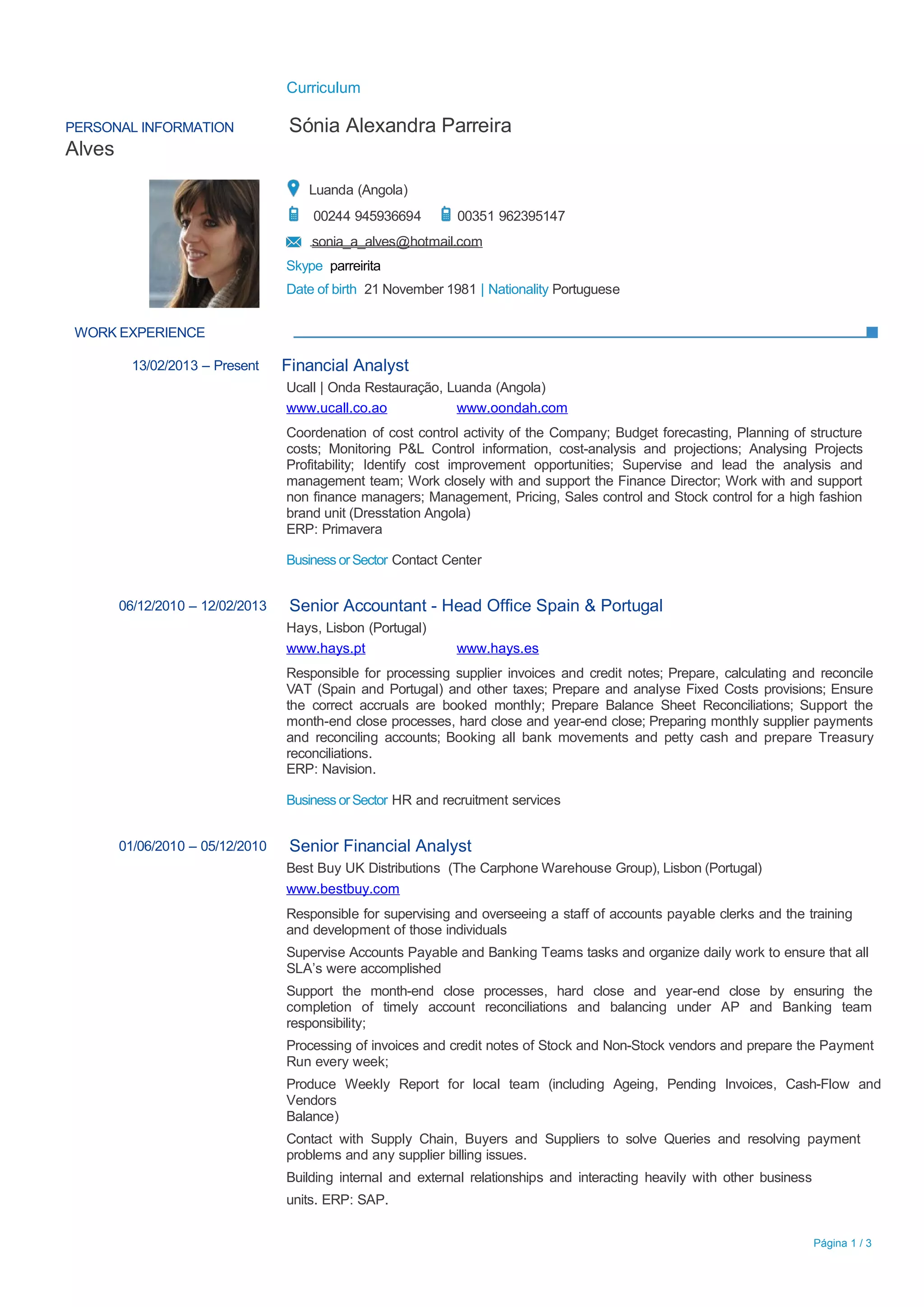 CV-Sonia_Alves-English | PDF