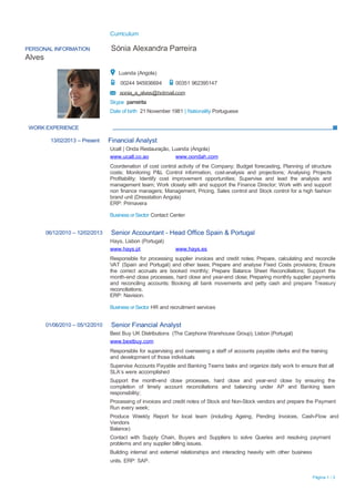 CV-Sonia_Alves-English | PDF