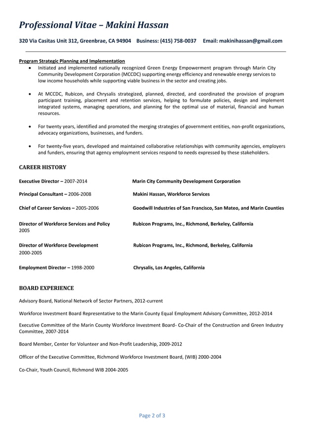 Makini Hassan CV 2014 | PDF