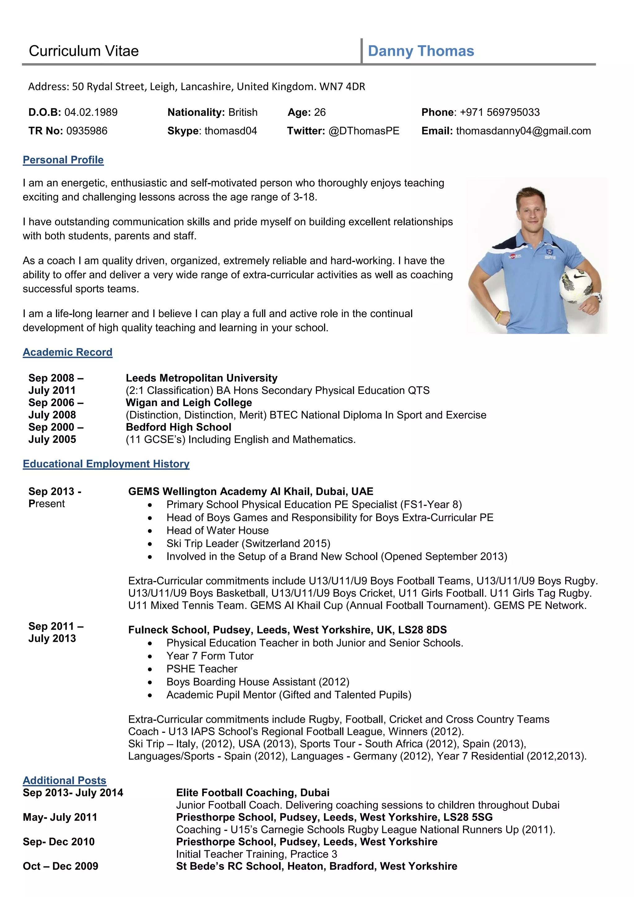 DannyThomas - CV | PDF