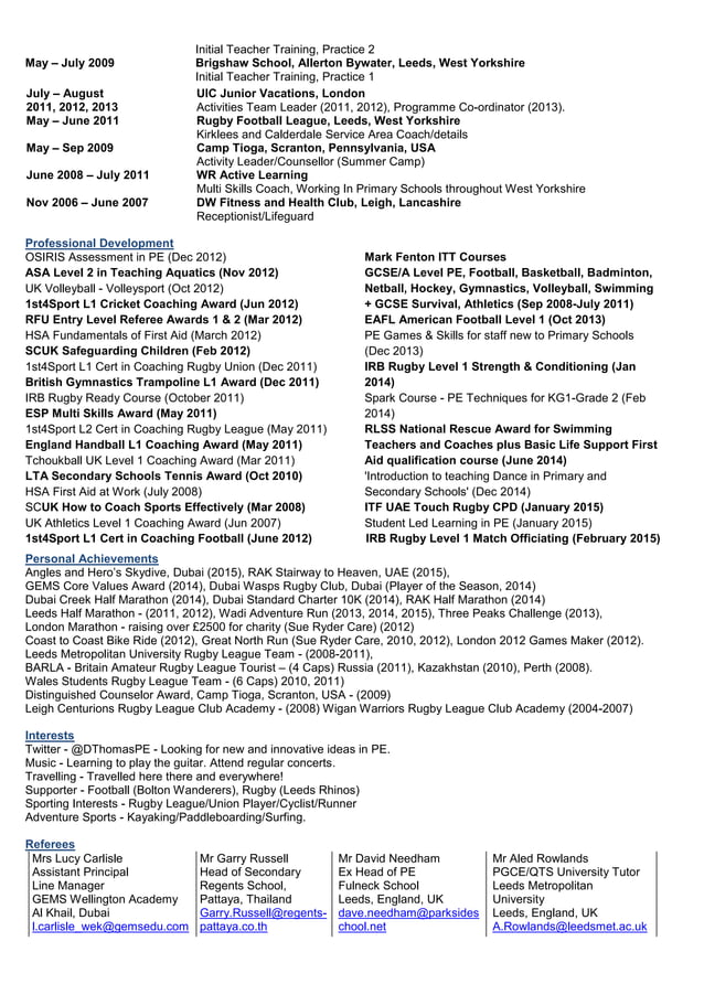 DannyThomas - CV | PDF