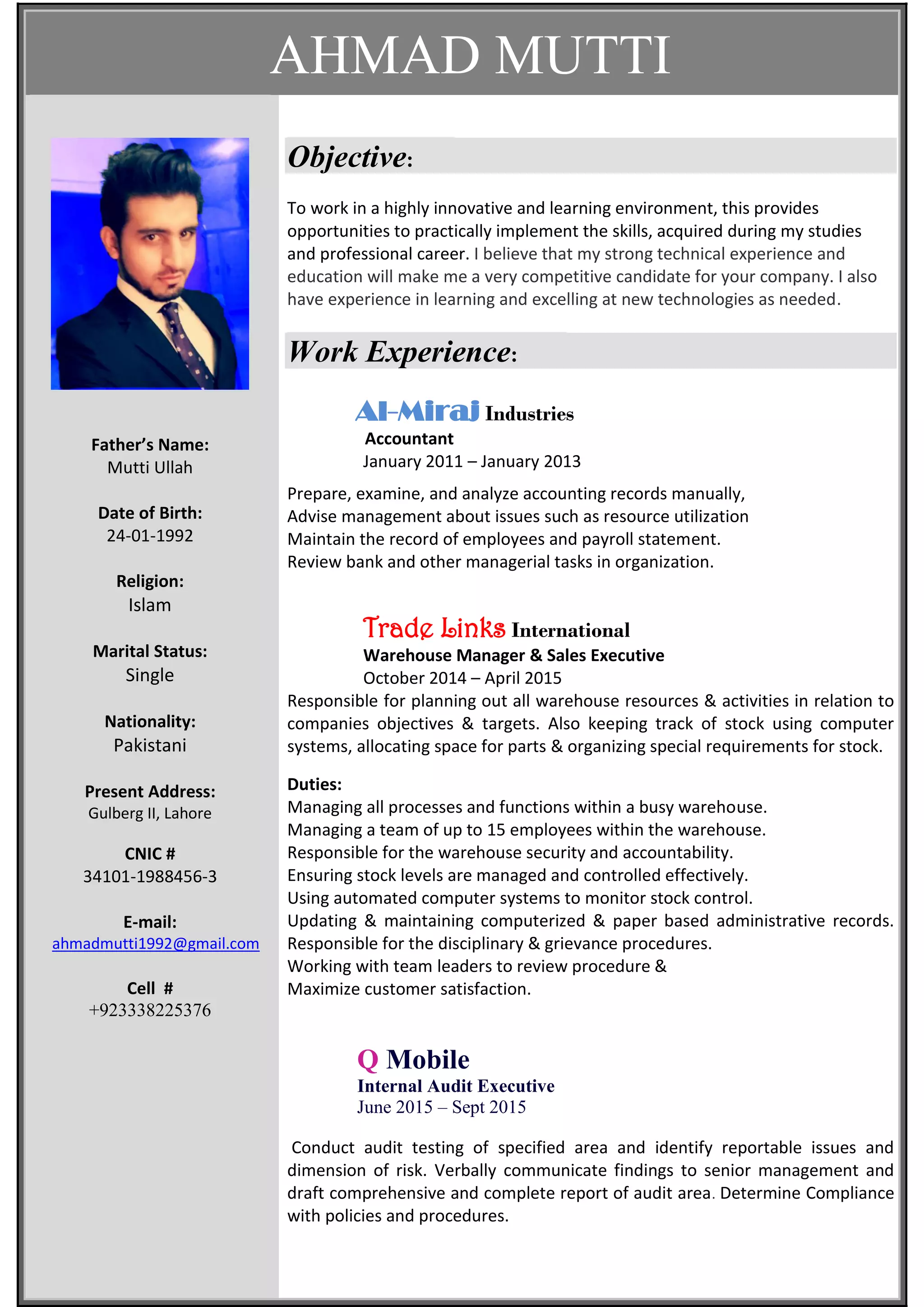Ahmad cv PDF | PDF