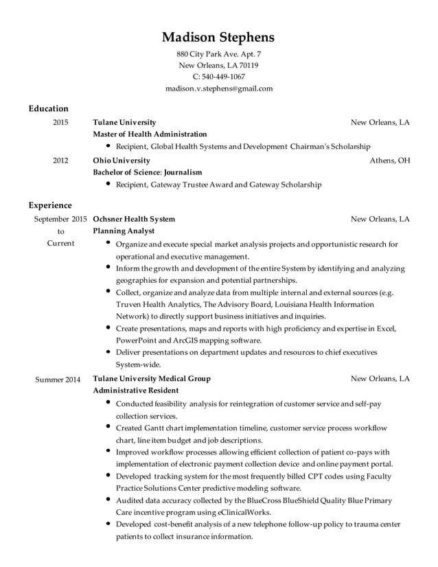 Madison Stephens Resume 12-16 | DOCX | Business | Business and Finance