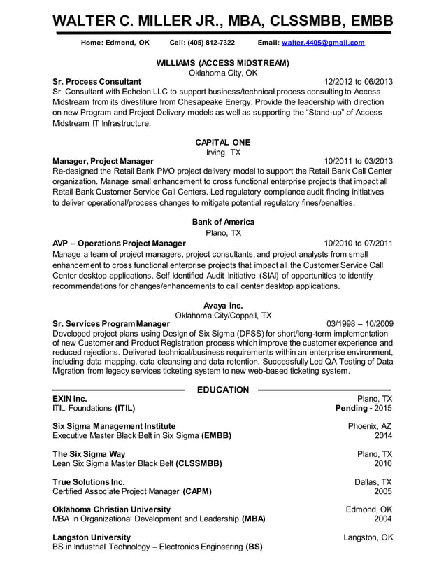 Walter Miller - Professional Resume | PDF