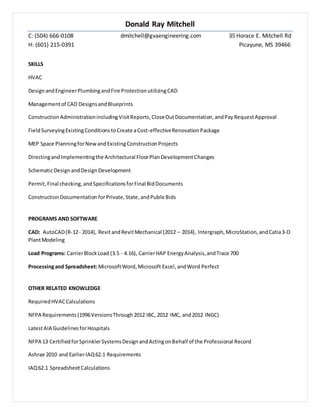 Donald Mitchell | DOCX | Civil Engineering Industry | Industries