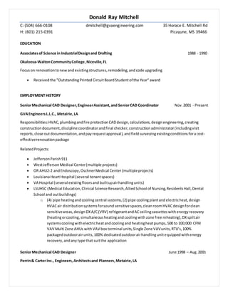 Donald Mitchell | DOCX | Civil Engineering Industry | Industries