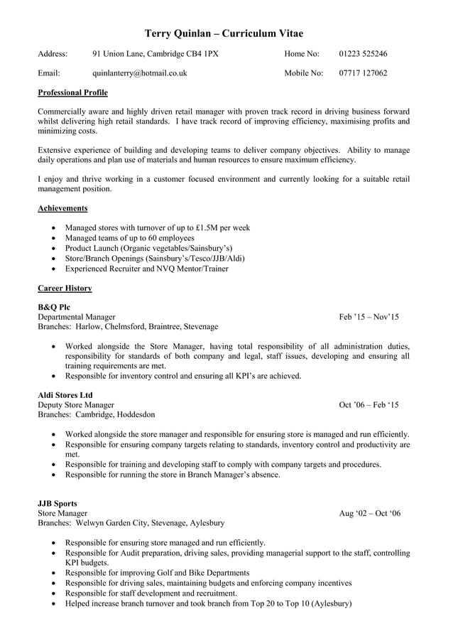 TerryQuinlanCV | PDF