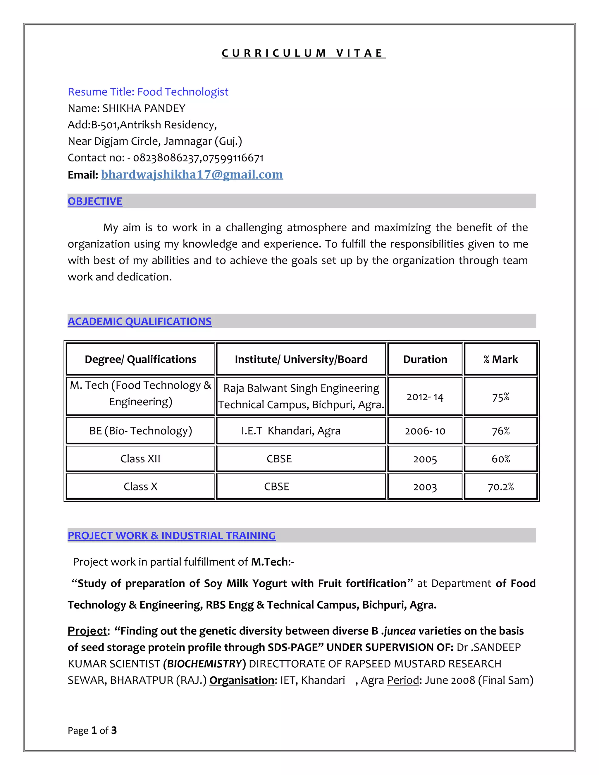 cv (2) (1) | DOC | Biological Sciences | Science