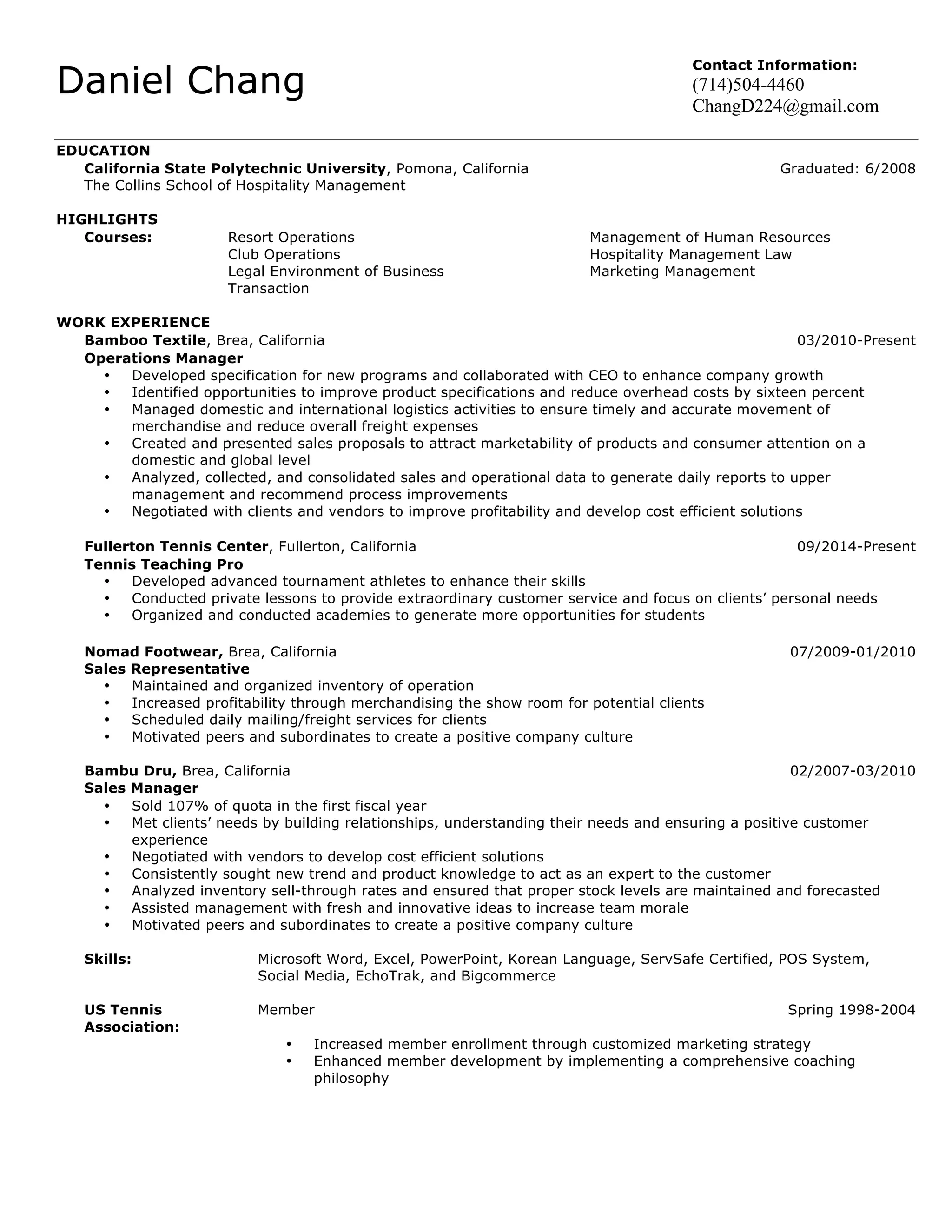 Daniel Chang's Resume 2016 v2 | PDF