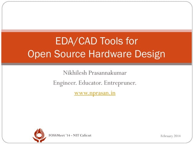 EDA / CAD Tools for Open Source Hardware Design | PDF