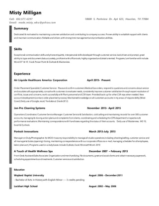 Misty Customer Service Res (2) | PDF