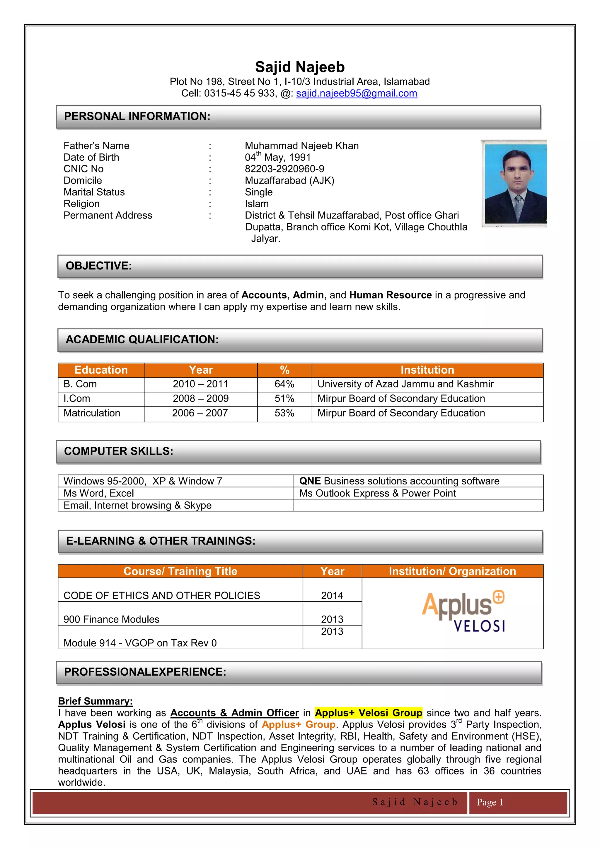 Sajid Najeeb - CV | PDF