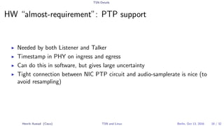 Time Sensitive Networking in the Linux Kernel | PDF