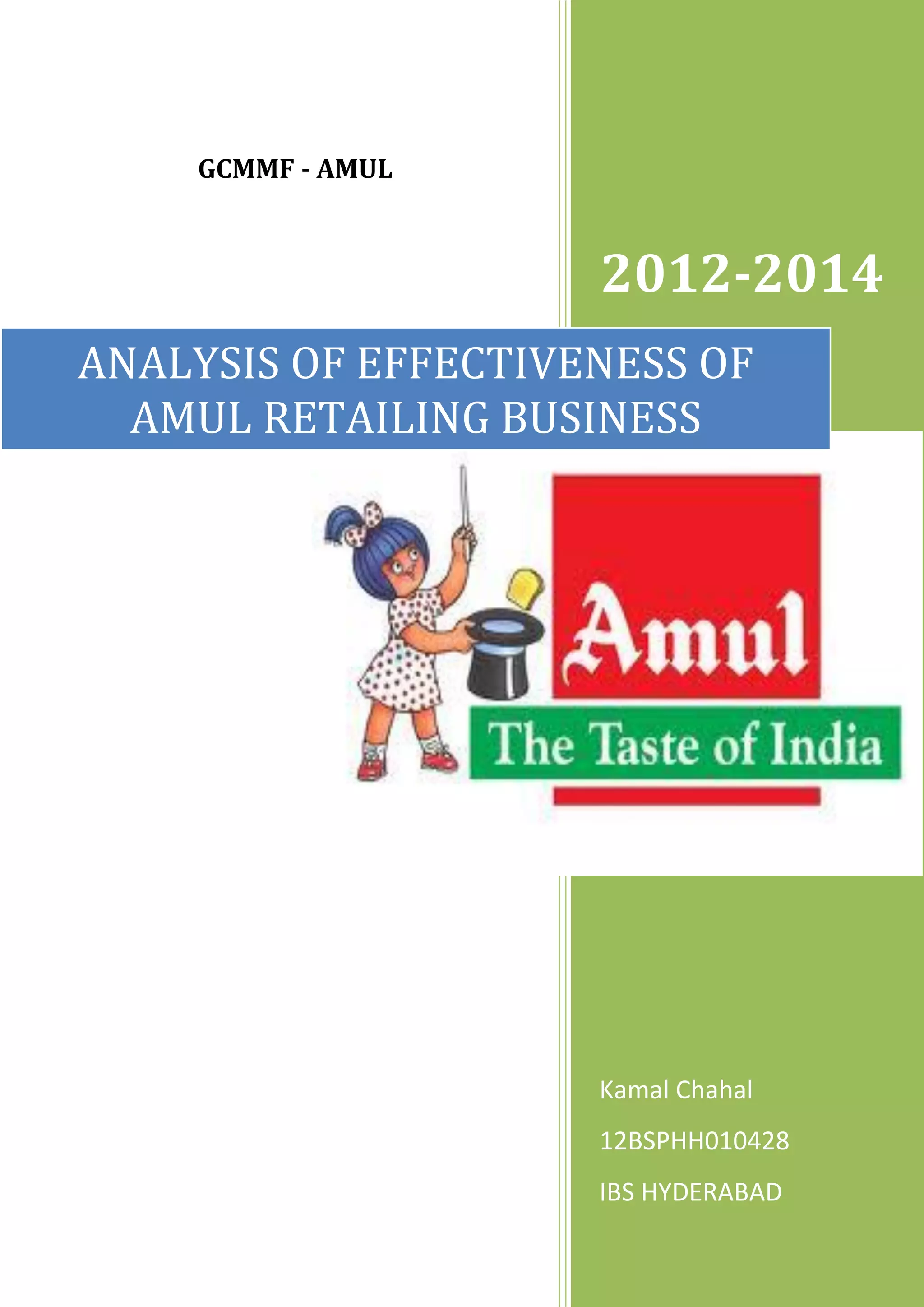 Analysis of effectiveness of Amul APO Retail business | PDF