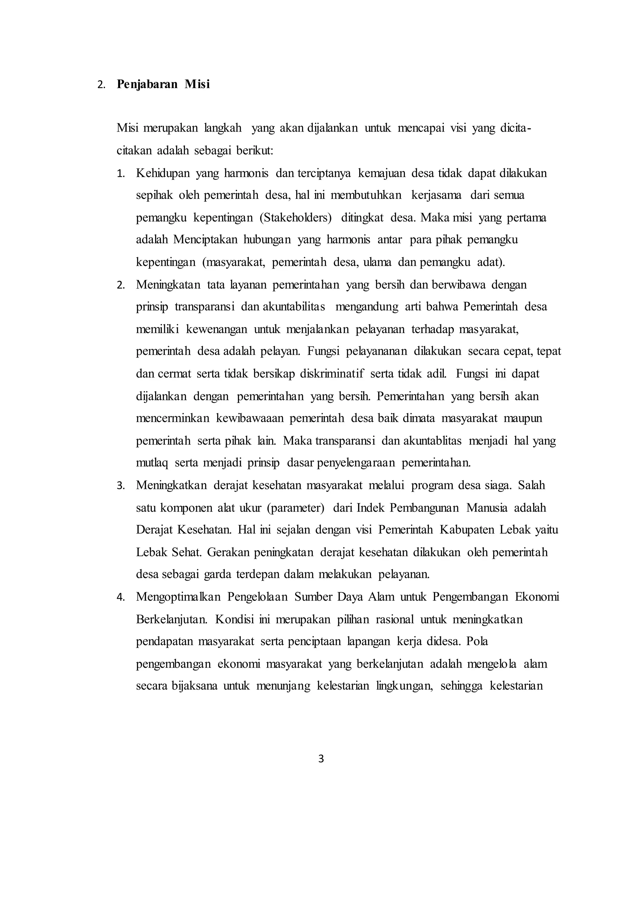Visi dan Misi Jaro Sarinun | DOCX