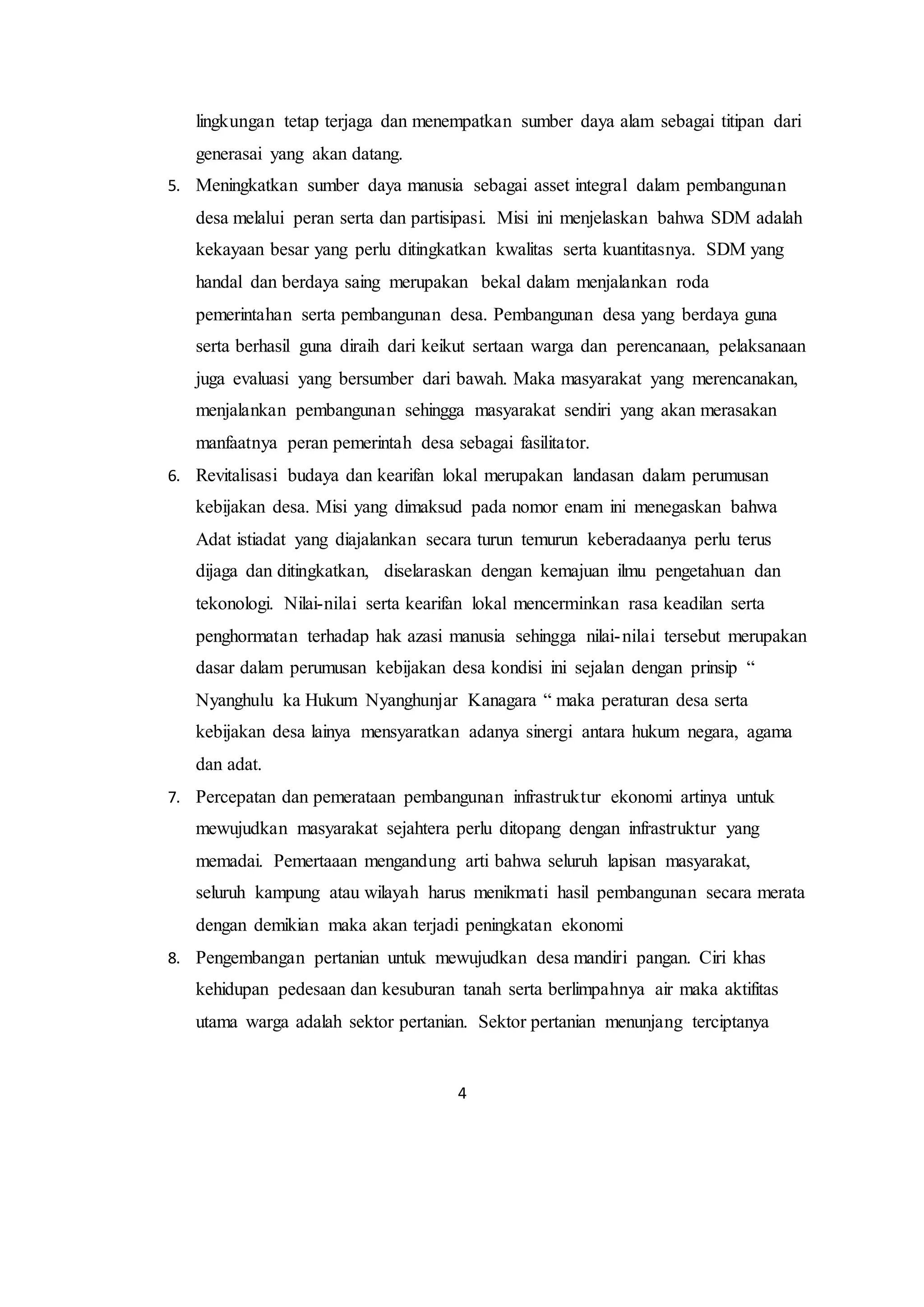 Visi dan Misi Jaro Sarinun | DOCX