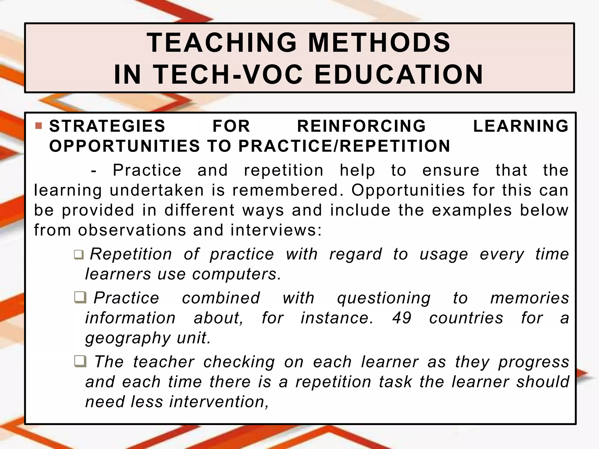 Trends in Methodology and Pedagogy in Tech-Voc Education | PPT