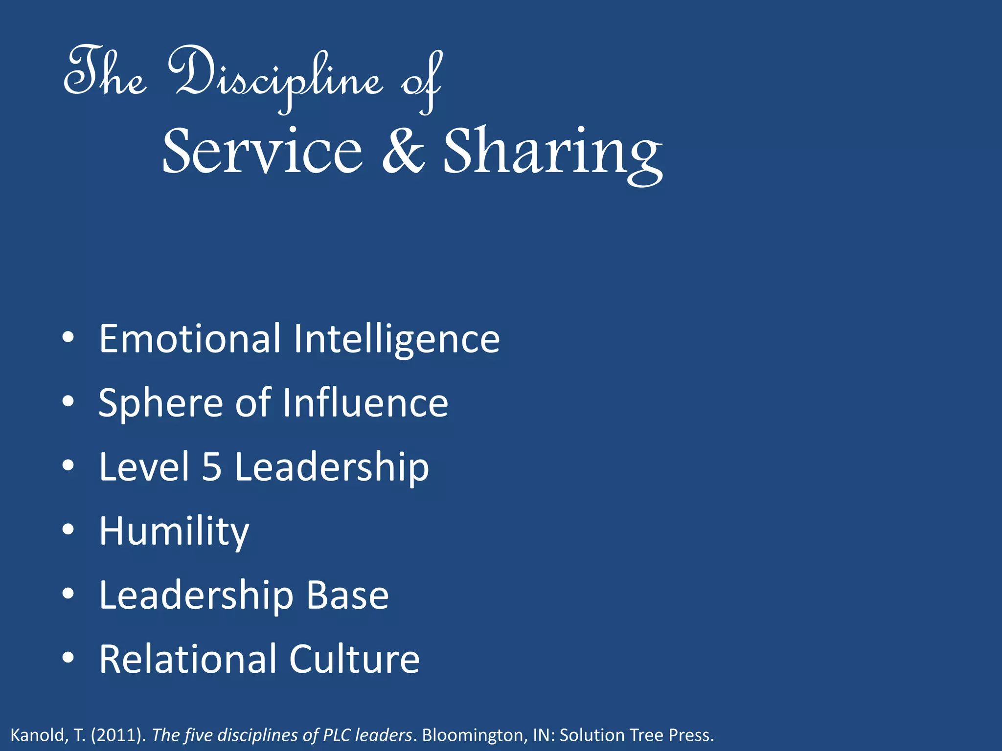 Five Disciplines of PLC Leaders | PPTX