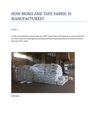 HOW MONO AND TAPE FABRIC IS MANUFACTURED | DOCX