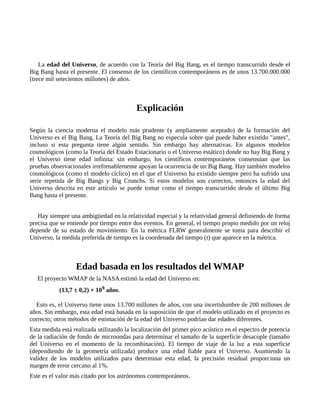 Edad del universo | PDF